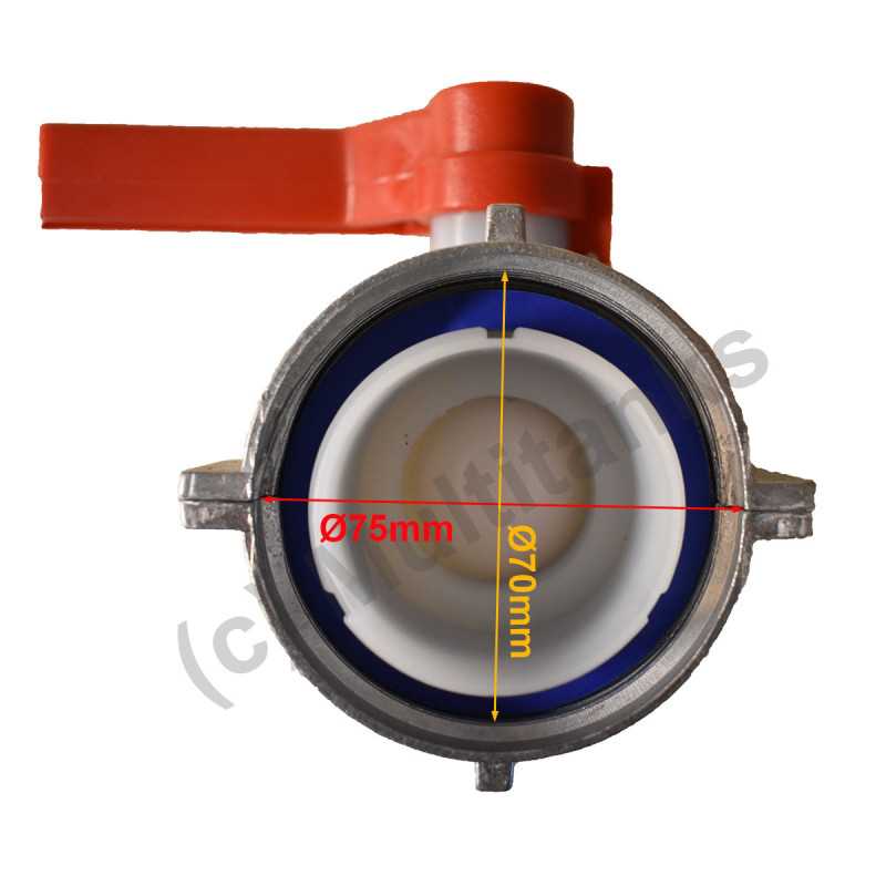 75mm ball valve with floating nut and LDPE seals